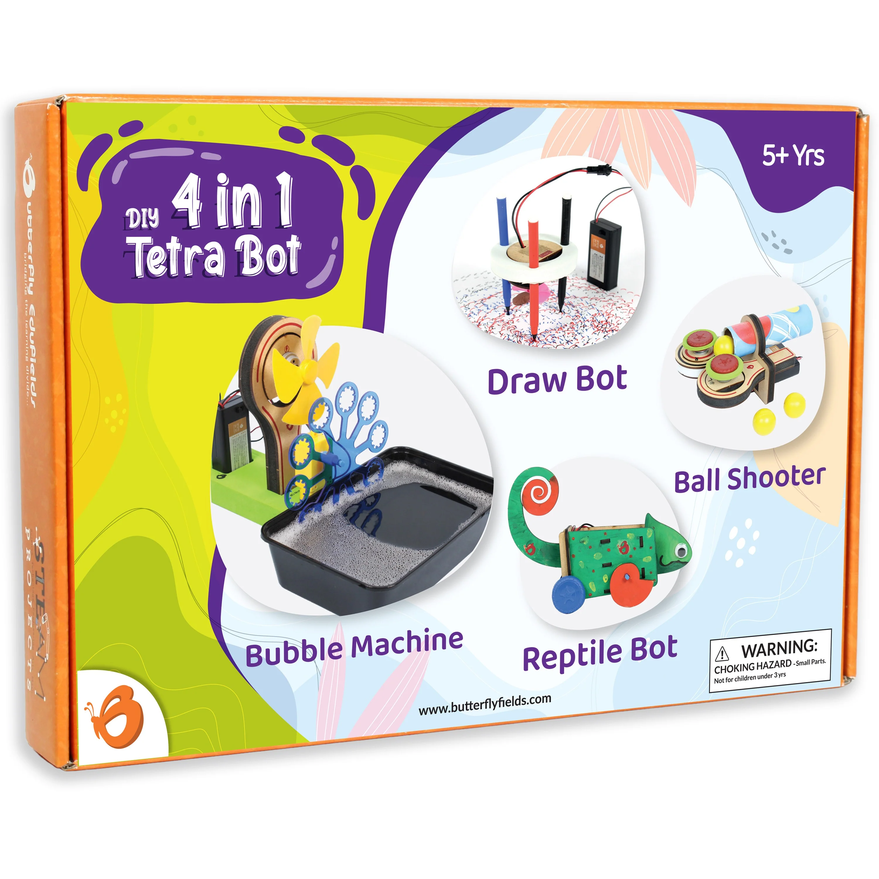 4 in 1 Tetra Bots | Ball Shooter, Draw Bot, Reptile Bot & Automatic Bubble Maker
